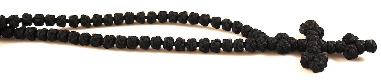 Handmade Orthodox prayer rope with 100 knots in black color ...